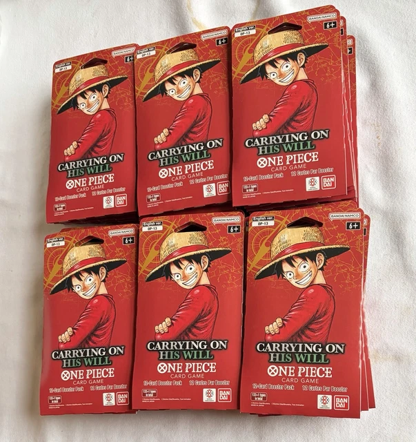 50X ONE PIECE OP-13 Carrying On His Will Sleeved Booster Packs LOT of ...
