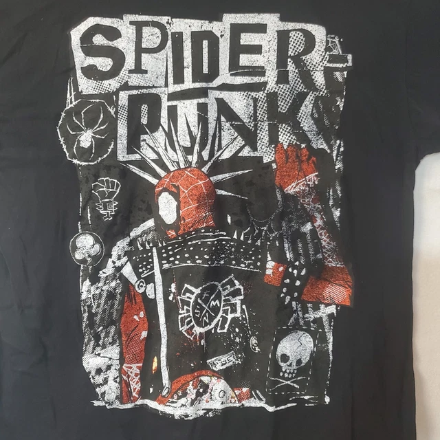 HOT TOPIC SPIDER-MAN Across The Spider-Verse Spider-Punk Logo Black ...