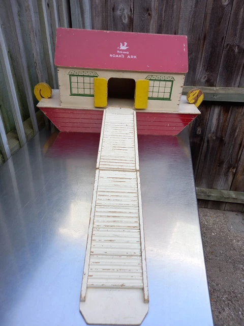 TRIANG NOAH'S ARK Wooden 1950's Vintage Large Toy c/w The Stairway/ramp ...