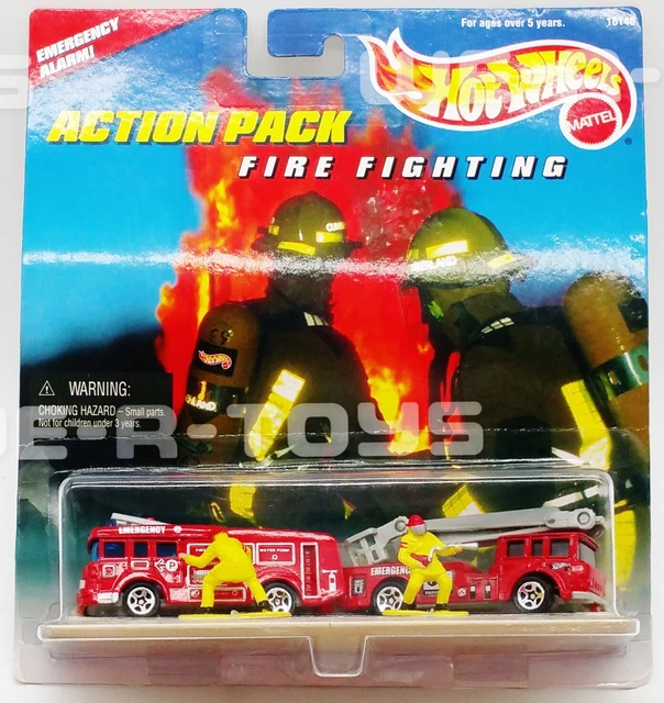HOT WHEELS ACTION Pack Fire Fighting Vehicle Set Mattel 1996 No. 16148 ...