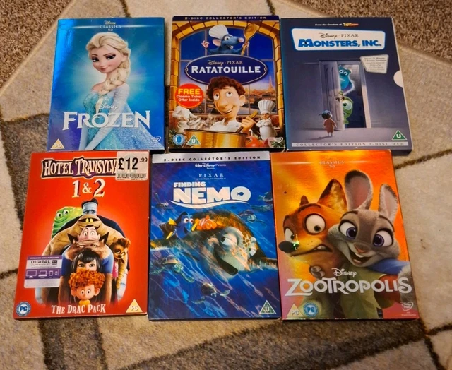 DISNEY DVDS ZOOTROPOLIS, frozen, nemo,monsters inch+hotel transylvania ...