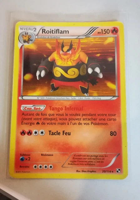 CARTE POKÉMON ROITIFLAM Holo 20/114 EUR 1,00 - PicClick FR