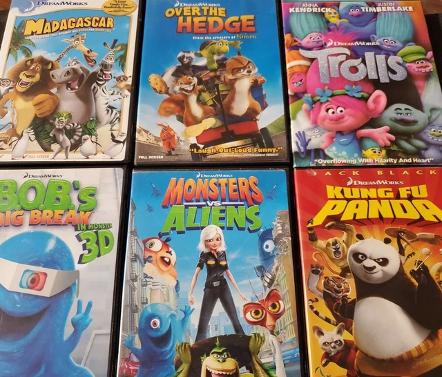 LOT OF 6 Animated Dreamworks Dvd's Trolls Madagascar over the hedge (8A ...