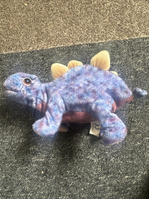 DINOSAUR PLAY SOFT Toy Plush Stegosaurus Blue Making Sound Kids Toy ...