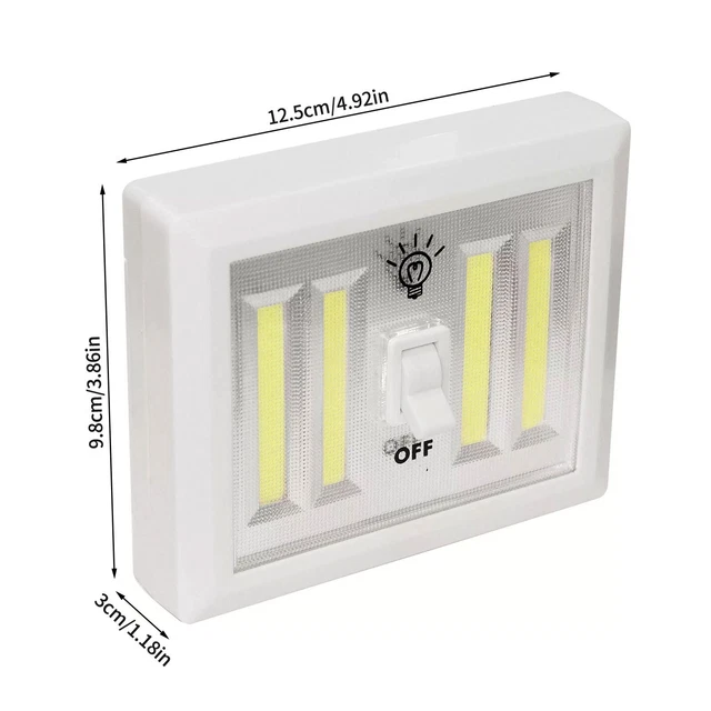 LED BATTERY WALL Switch Night Light Cordless Adhesive Shed Cupboard ...