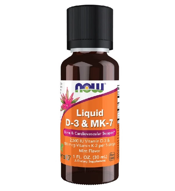 NOW FOODS VITAMIN D3 & K2 MK-7 Liquid 30ml £25.21 - PicClick UK