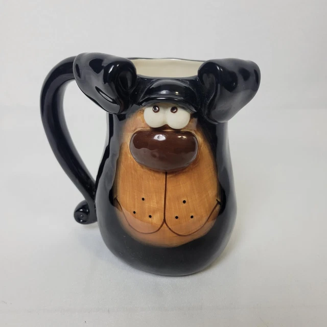 3D EXCELLENT RUSS Berrie Signed Douglas Pottery Hound Dog Animal Coffee ...