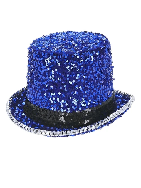 SMIFFYS FEVER DELUXE Felt & Sequin Top Hat, Blue £16.03 - PicClick UK