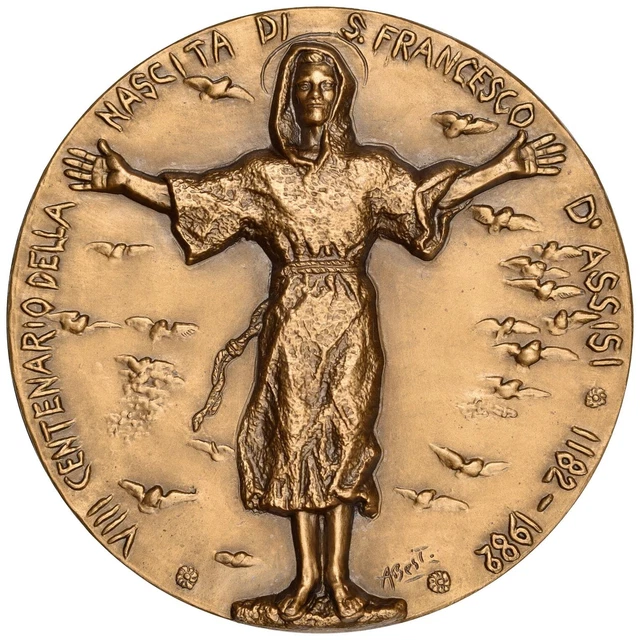 MEDAGLIA 8° CENTENARIO della Nascita di San Francesco d'Assisi, Autore A. Berti EUR 29,00 ...