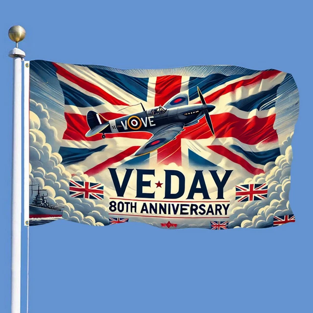 2025 VE DAY 80th Anniversary Flag VE Day Flag 150x90cm for Home Outdoor ... 2025 VE DAY 80th Anniversary Flag VE Day Flag 150x90cm for Home Outdoor ...