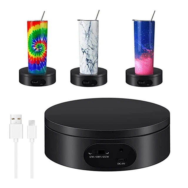 SUBLIMATION TUMBLER EXHIBITION Stand, 360° Mute Electrical Rotating ...
