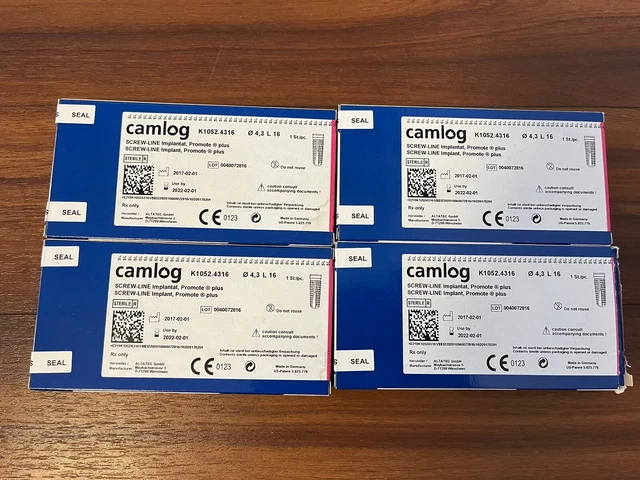 4 DENTAL IMPLANTATE Camlog Screw -Line Promote Plus D4,3 L16 EUR 100,00 ...