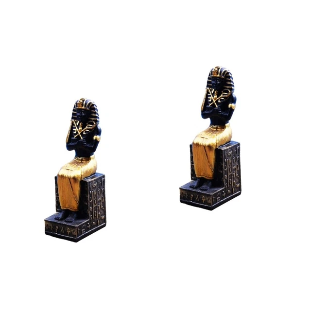 SET OF 2 Resin Ancient Egypt Pharaoh King Statues - Tabletop Decor £12. ...