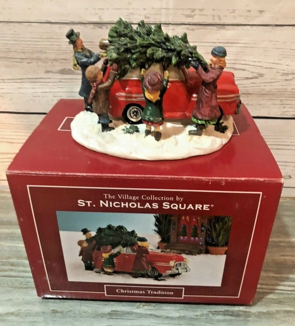 ST. NICHOLAS SQUARE Village Collection Christmas Traditions Car w/ Tree ...