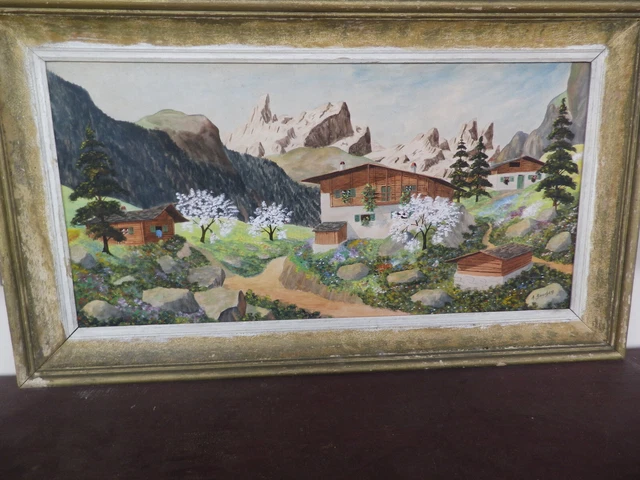 TABLEAU ANCIEN AQUARELLE et peinture signé A boucher année 40/50 EUR 89,00 - PicClick FR