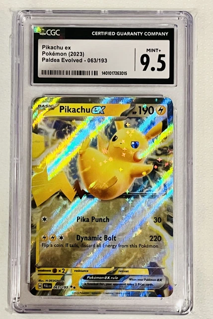 POKEMON CARD PIKACHU Ex 063/193 2023 S&V Paldea Evolved CGC 9.5 = PSA ...