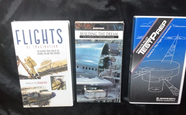 VINTAGE LOT 1990S VHS tapes AIRPLANES boeing/airbus/flight/test prep ...
