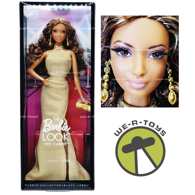 THE BARBIE LOOK Red Carpet Gold Gown Doll Black Label 2013 Mattel BCP87 ...