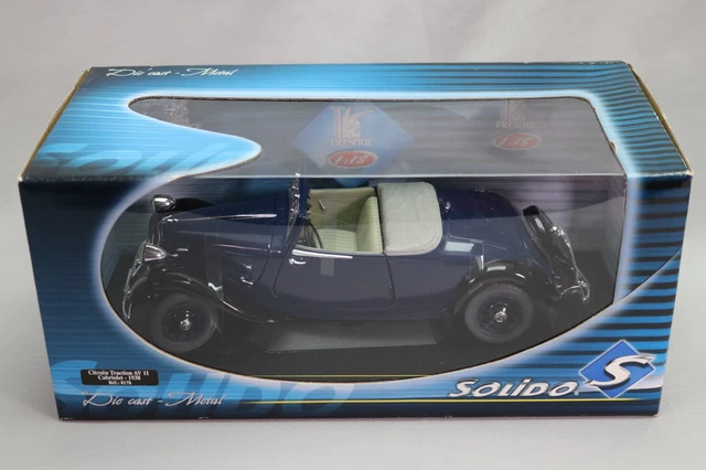 LJ083 SOLIDO PRESTIGE 8178 1/18 Citroen Traction AV II cabriolet 1938 bleu EUR 84,15 - PicClick FR