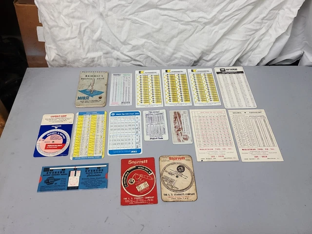 MISC. MACHINIST’S GUIDE Tables Reference Charts Vintage, Starrett, B&S ...