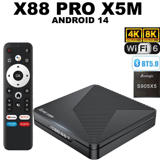 X88 PRO X5M Android 14 Smart TV Box, S905X5M Quad-Core 2+16GB - x96 ...