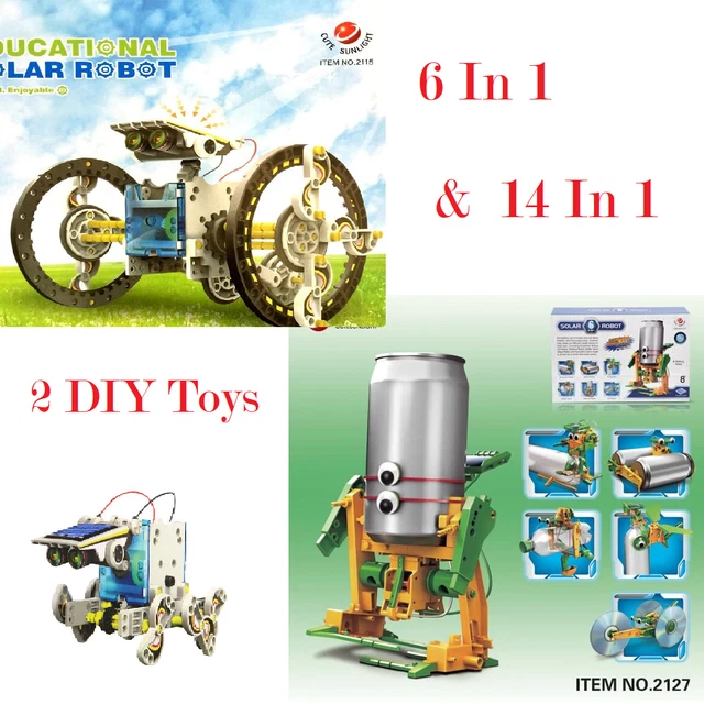TWO STEM EDUCATION Solar Powered Robot Building Kit DIY Science ...
