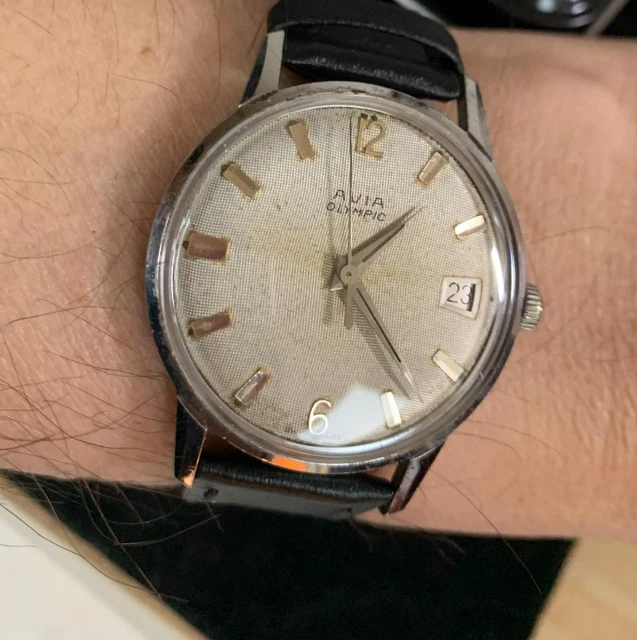 VINTAGE AVIA OLYMPIC Men's SWISS MECHANICAL Watch,Waffle Dial original ...