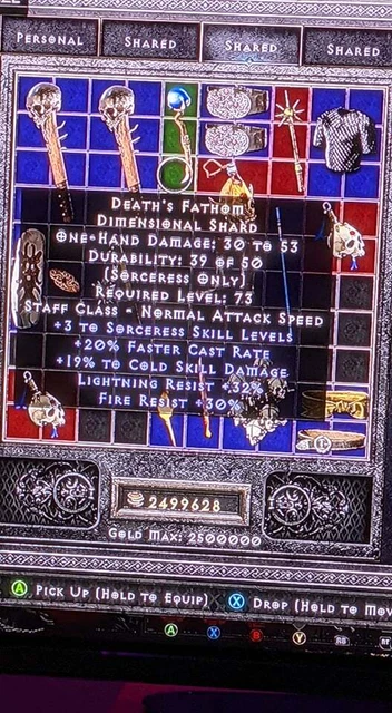 DIABLO 2: RESURRECTED DEATH'S FATHOM COLD D2R XBOX/PS4-PS5-PLAYSTATION ...