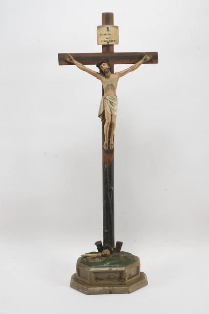 C57P05- ANTIKES STANDKREUZ aus Holz 19. Jh EUR 14,99 - PicClick DE