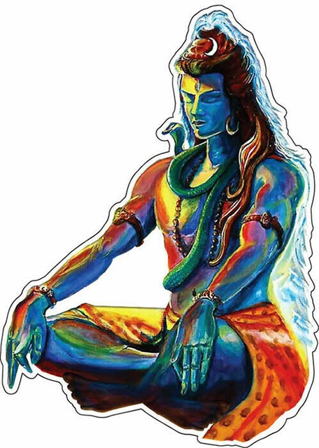 LORD SHIVA IN Meditation Art Vinyl Sticker /Decal for car bumper ...
