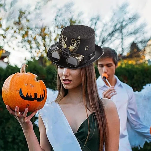 STEAMPUNK TOP HAT Vintage and Gear Hat Fancy Costume Retro Victorian ...