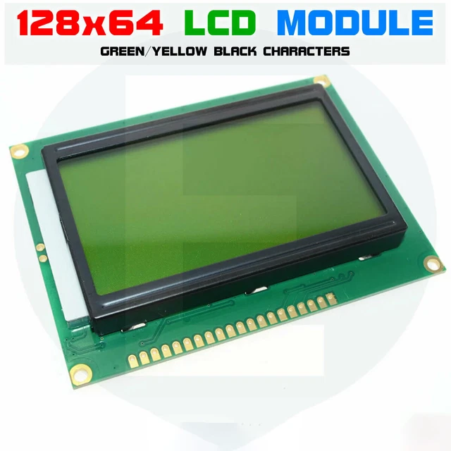 12864 128X64 GRAPHIC Symbol Font LCD Display Module Yellow/Green for ...
