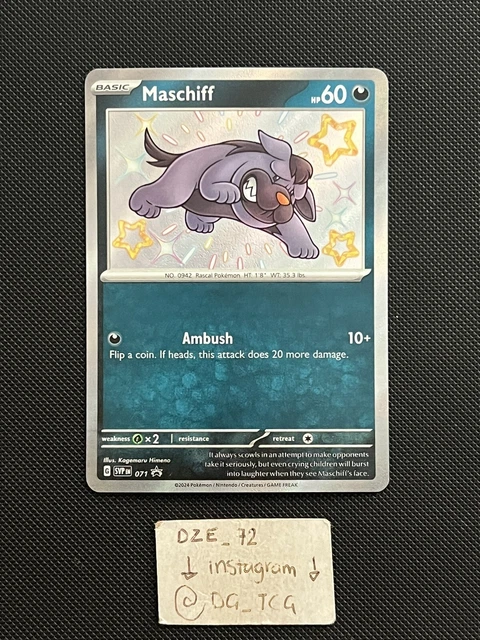 POKEMON PALDEAN FATES - Maschiff - SVP 071 - Shiny Rare - Blister PROMO ...