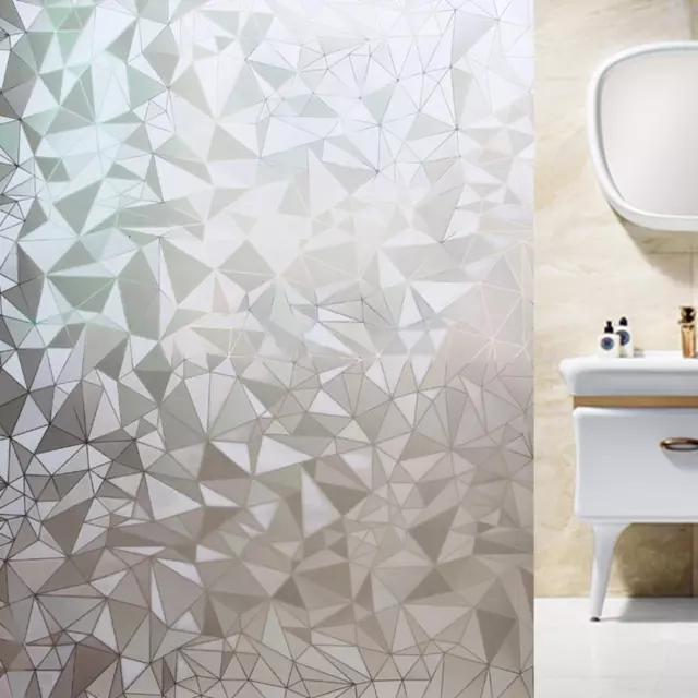 FR 3D TRIANGLE No-Glue PVC Static Window Films Frosted Glass Sticker ...