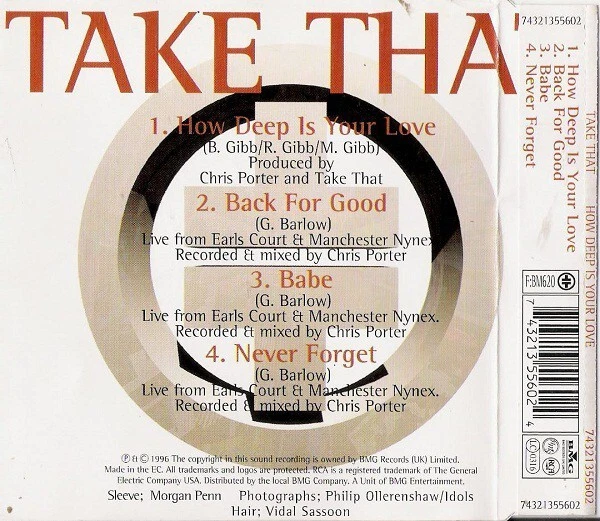 TAKE THAT - How Deep Is Your Love (CD, Single, CD2) £8.49 - PicClick UK
