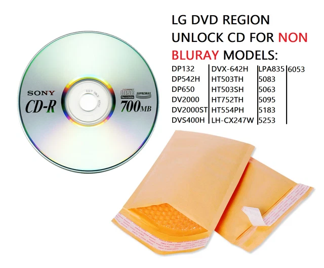 LG DVD REGION Code Unlock DP542H & DP132 £9.99 - PicClick UK