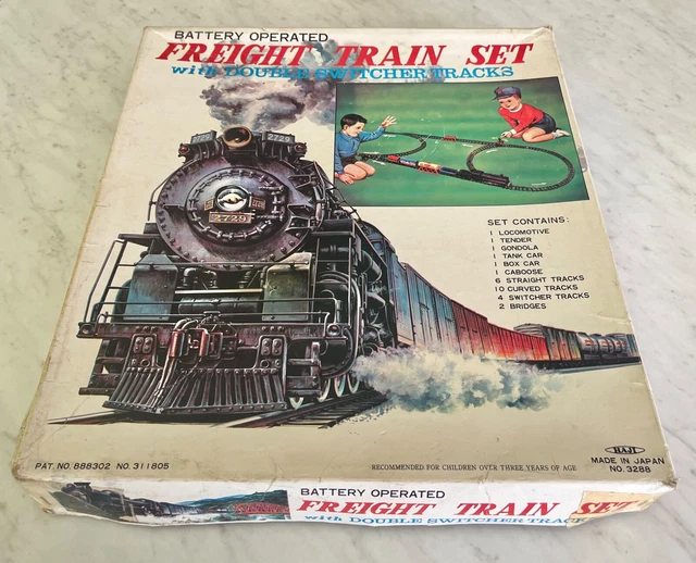 VINTAGE HAJI JAPAN Battery Operated FREIGHT TRAIN SET $39.00 - PicClick AU