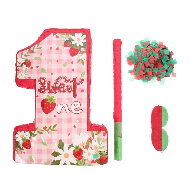 1 SET NUMBER Paper Pinata Birthday Number Pinata with Blindfold Stick ...