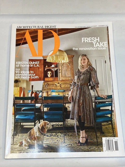 ARCHITECTURAL DIGEST MAGAZINE Nov 2021 Issue Kirsten Dunst Elevate ...