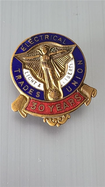 VINTAGE ELECTRICAL TRADE Union 30 Years Enamel Pin Badge £9.99 ...