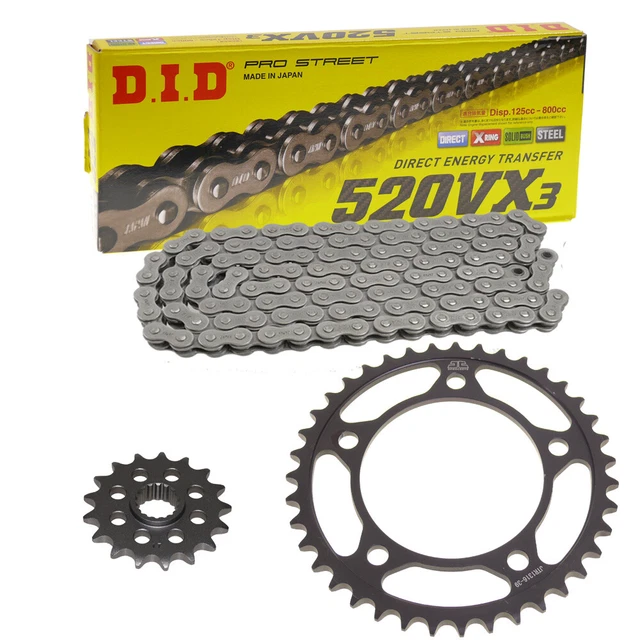 KIT DE CADENA Cagiva Mito 125 90-91 Cadena DID 520 VX2 114 Abierto 14/ ...