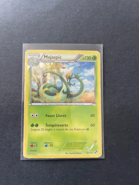 CARTE POKÉMON RARE Holo Majaspic 130 PV 5/114 VF (Noir & blanc) EUR 1 ...
