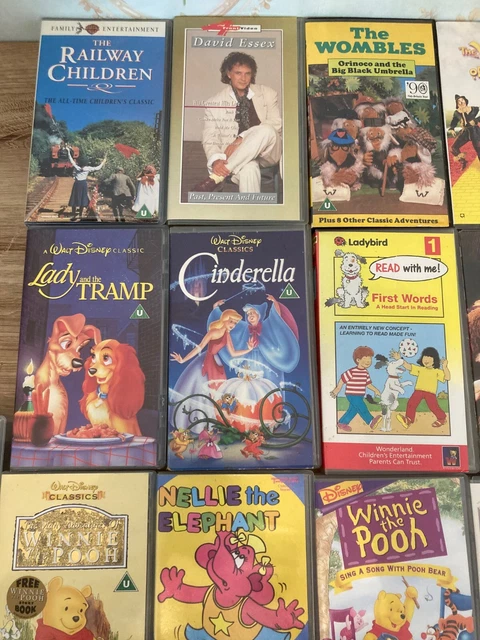 JOB LOT 25 VHS Tapes, Disney Wombles Thomas The Tank Railway Children ...