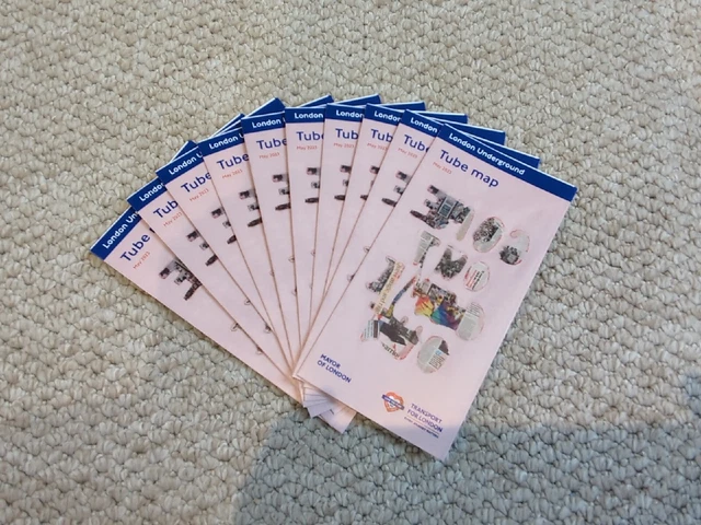 LONDON UNDERGROUND TUBE Map - NEW May 2023 - 10 Pack - TFL Current ...