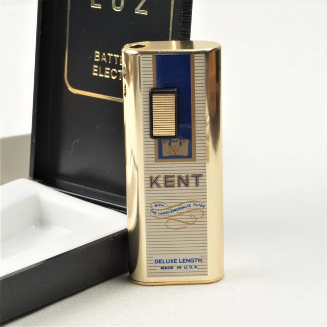 VINTAGE GAS LIGHTER Kent Cigarettes Logo Luz Japan Battery Electric ...