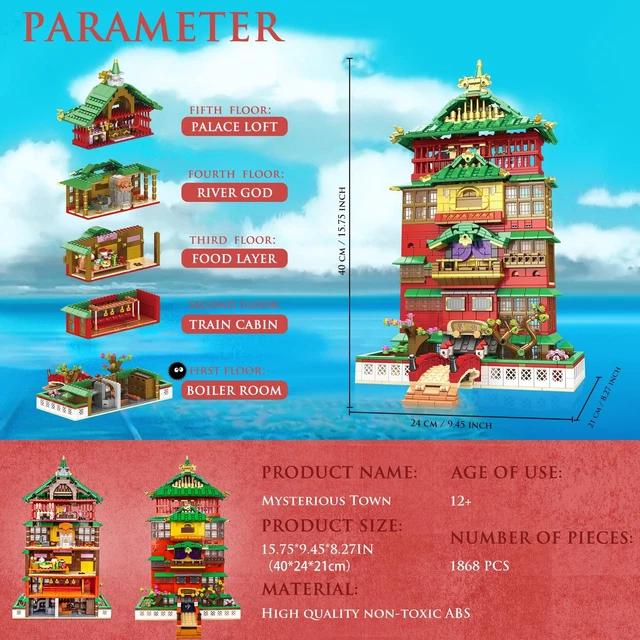 ARCHITECTURAL HOUSE SETS Spirited Away Anime Building Block Set HOT ...