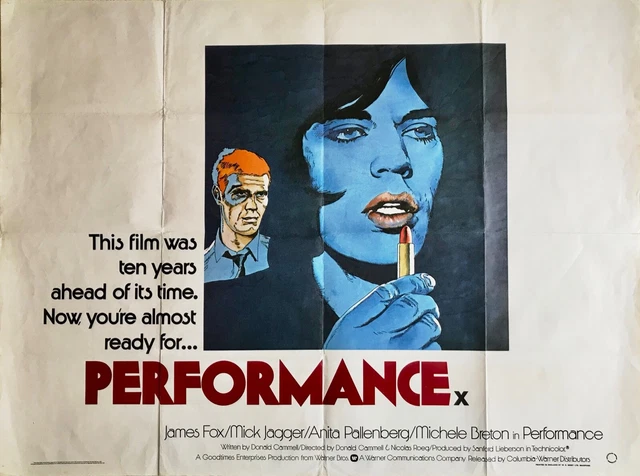 PERFORMANCE ORIGINAL BRITISH Movie Quad UK Poster 1979 Re Release Mick ...