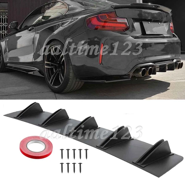 FOR E90 E92 F30 F10 G30 Black Rear Bumper Diffuser 5 Fins Spoiler Lip ...