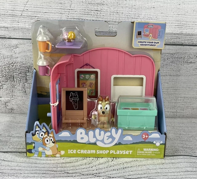 BLUEY ICE CREAM Shop Playset With Bingo Figure Accessories & Stickers ...