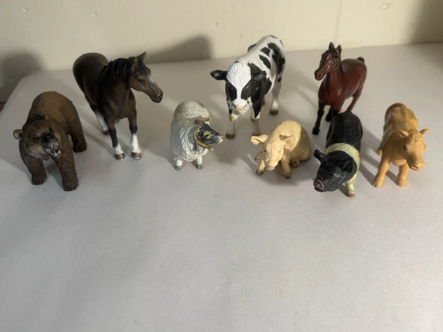 SCHLEICH ELC BRITAINS Farm Zoo Animal Bundle Large Scale Pig Cow Horse ...